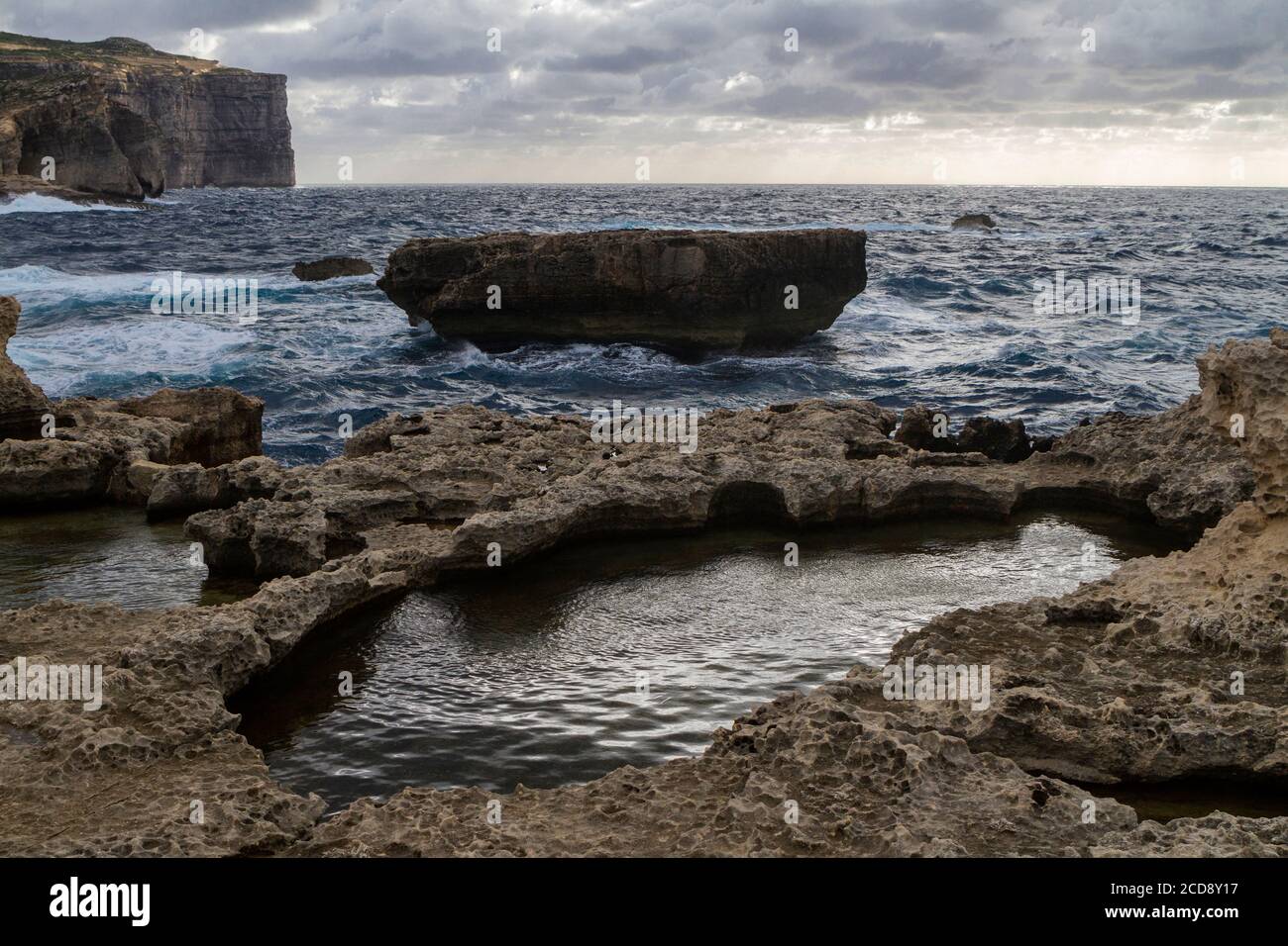 Rock formations near Blue Hole on Gozo Island, Malta Stock Photo - Alamy
