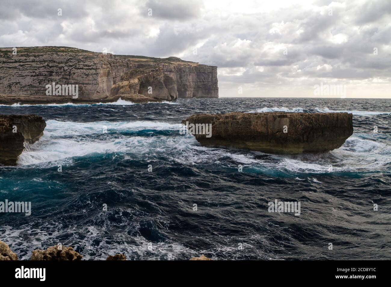 Rock formations near Blue Hole on Gozo Island, Malta Stock Photo - Alamy