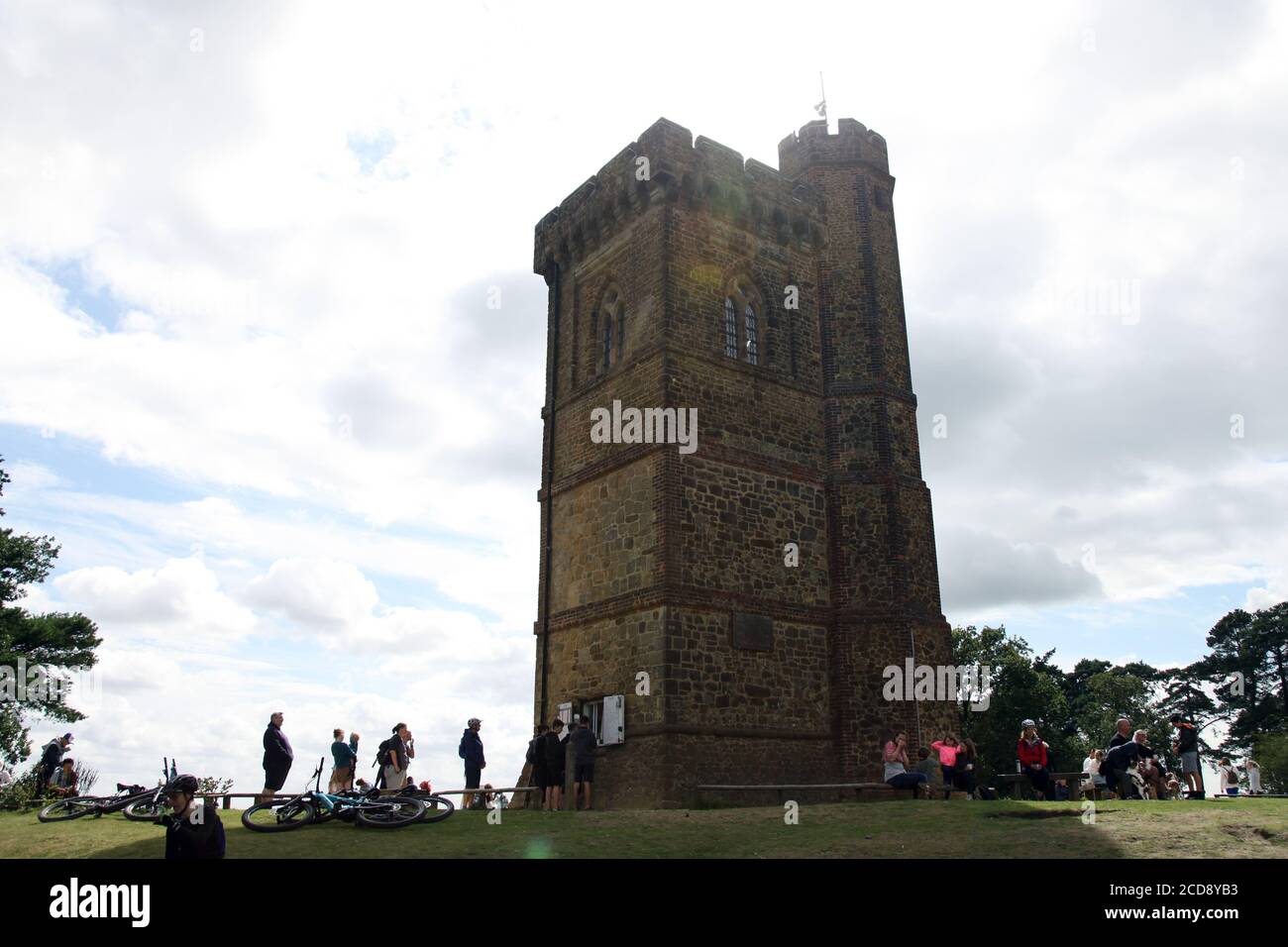 Visitors to Leith Hill Tower queue for refreshments during Covid19 ...