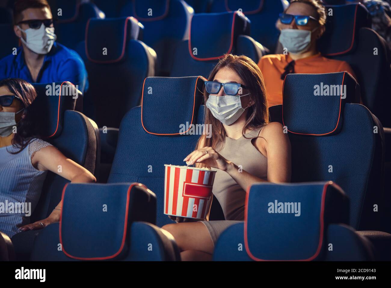 Cinema, movie theatre during quarantine. Coronavirus pandemic safety ...