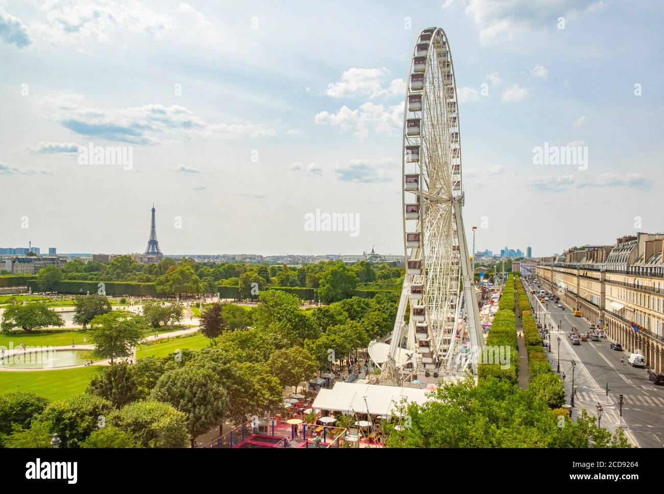 France, Paris, the Tuileries garden and the Big Wheel Fair Stock Photo ...