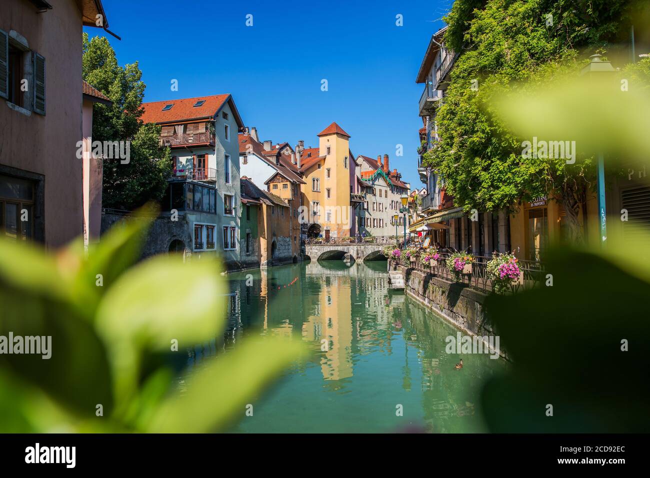 France, Haute Savoie, Annecy, the Thiou canal and the Morens bridge in ...