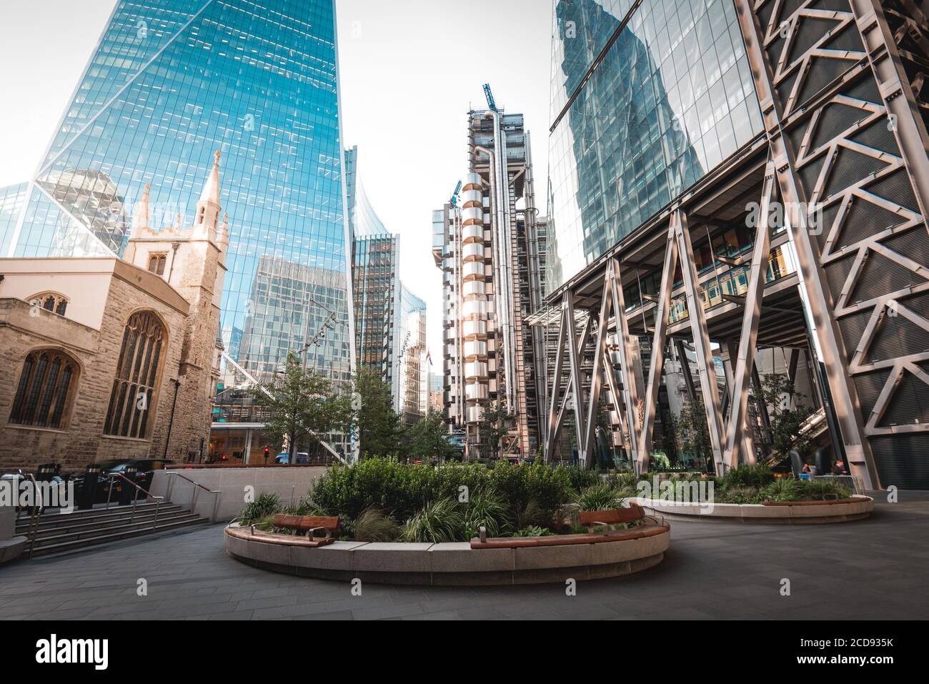 From left to right - St Andrew Undershaft Church, The Scalpel, Lloyd's ...