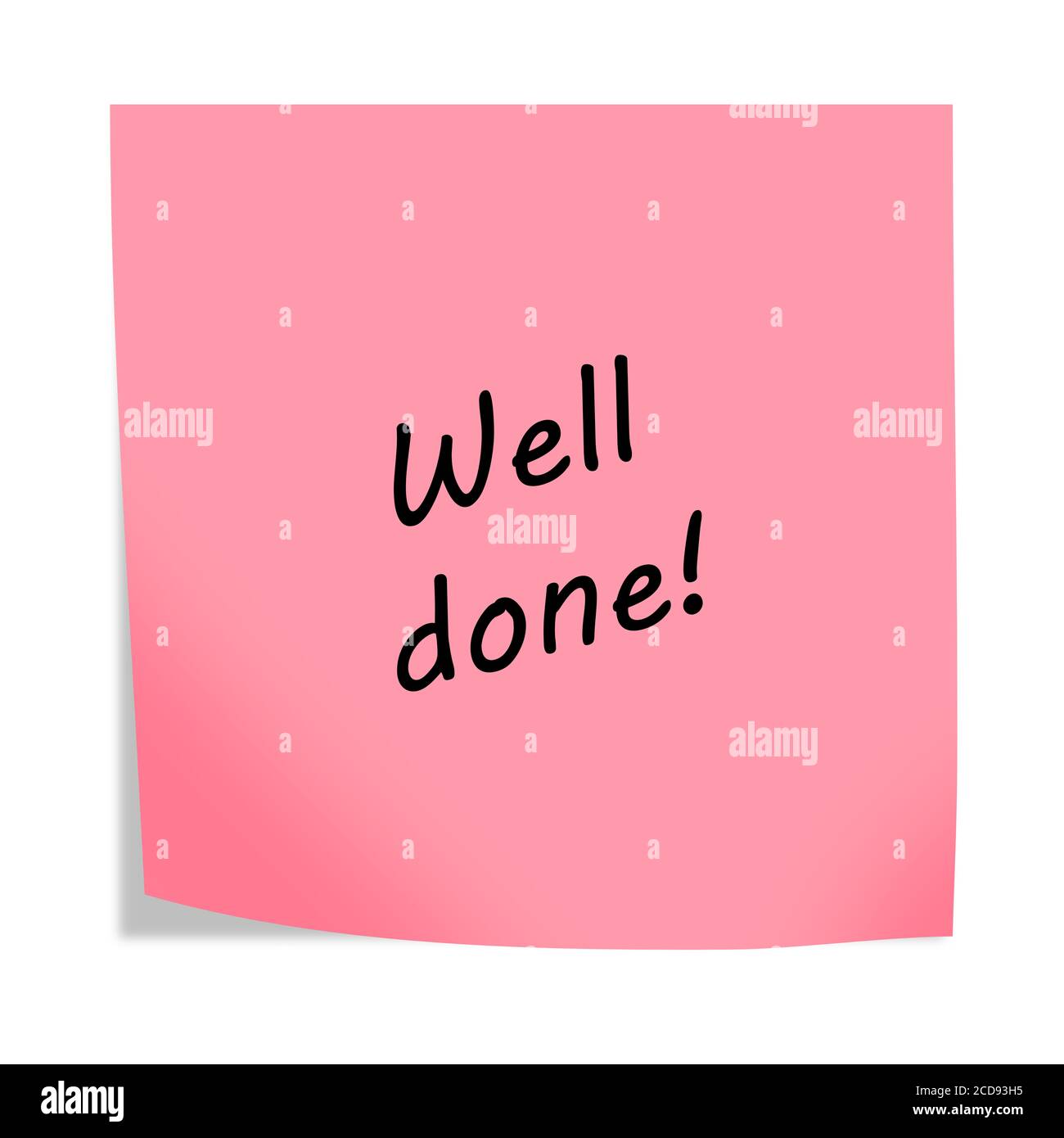 Well done reminder post note 3d illustration isolated on white with ...