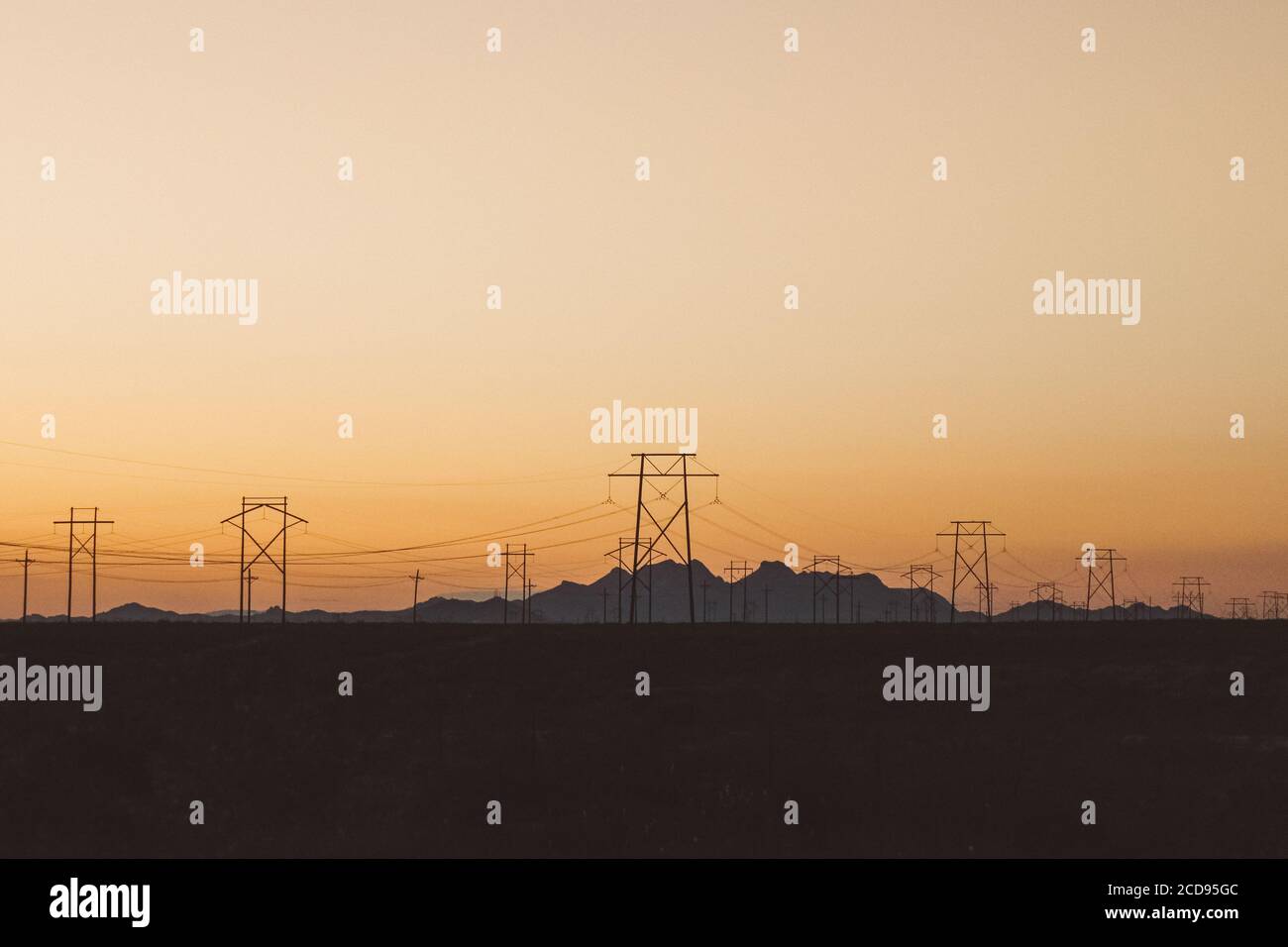 Stunning view of a rural skyline at sunset Stock Photo - Alamy