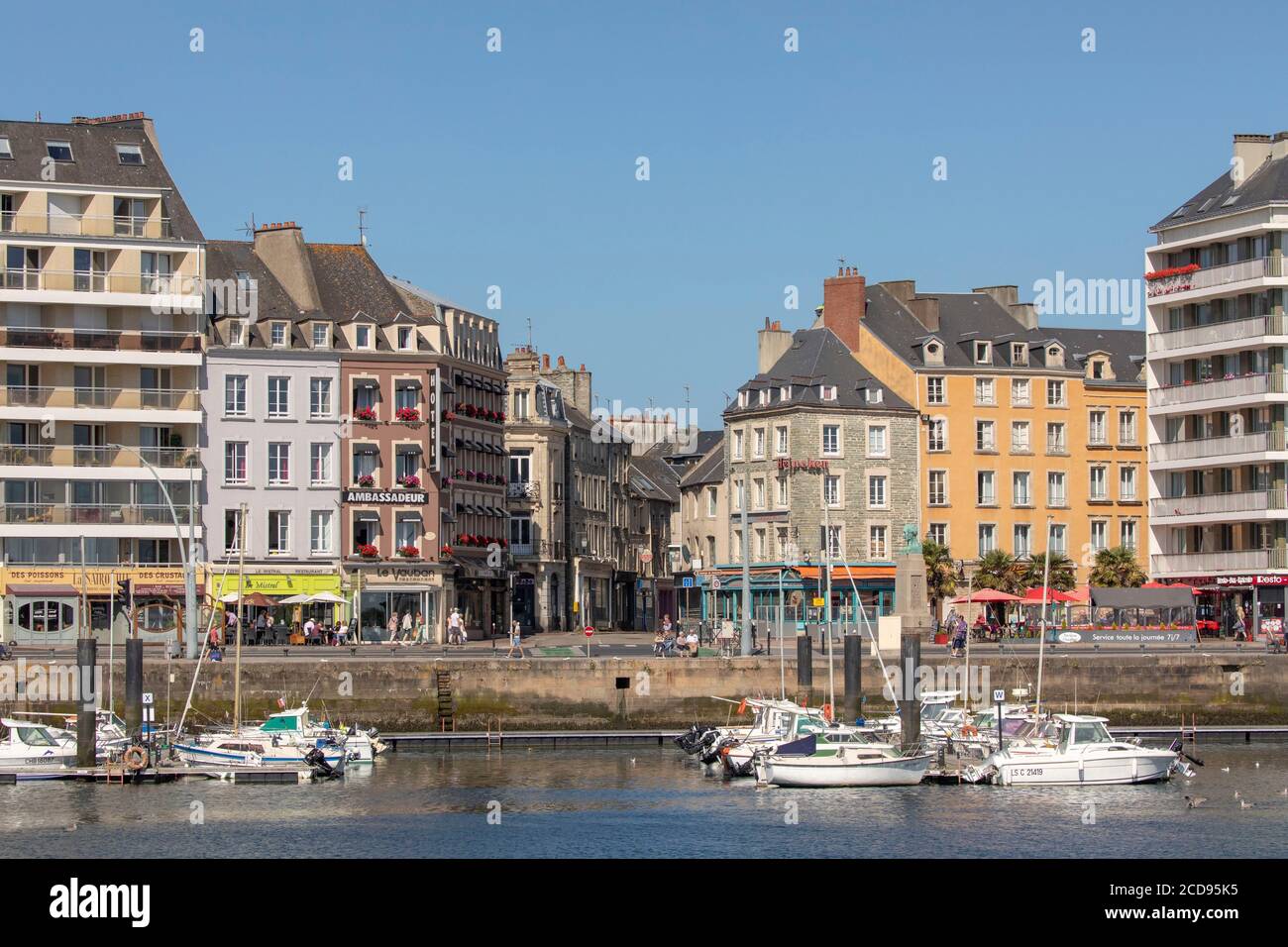 France, Manche, Cherbourg Octeville, Quai de CalignyI and outer harbor ...