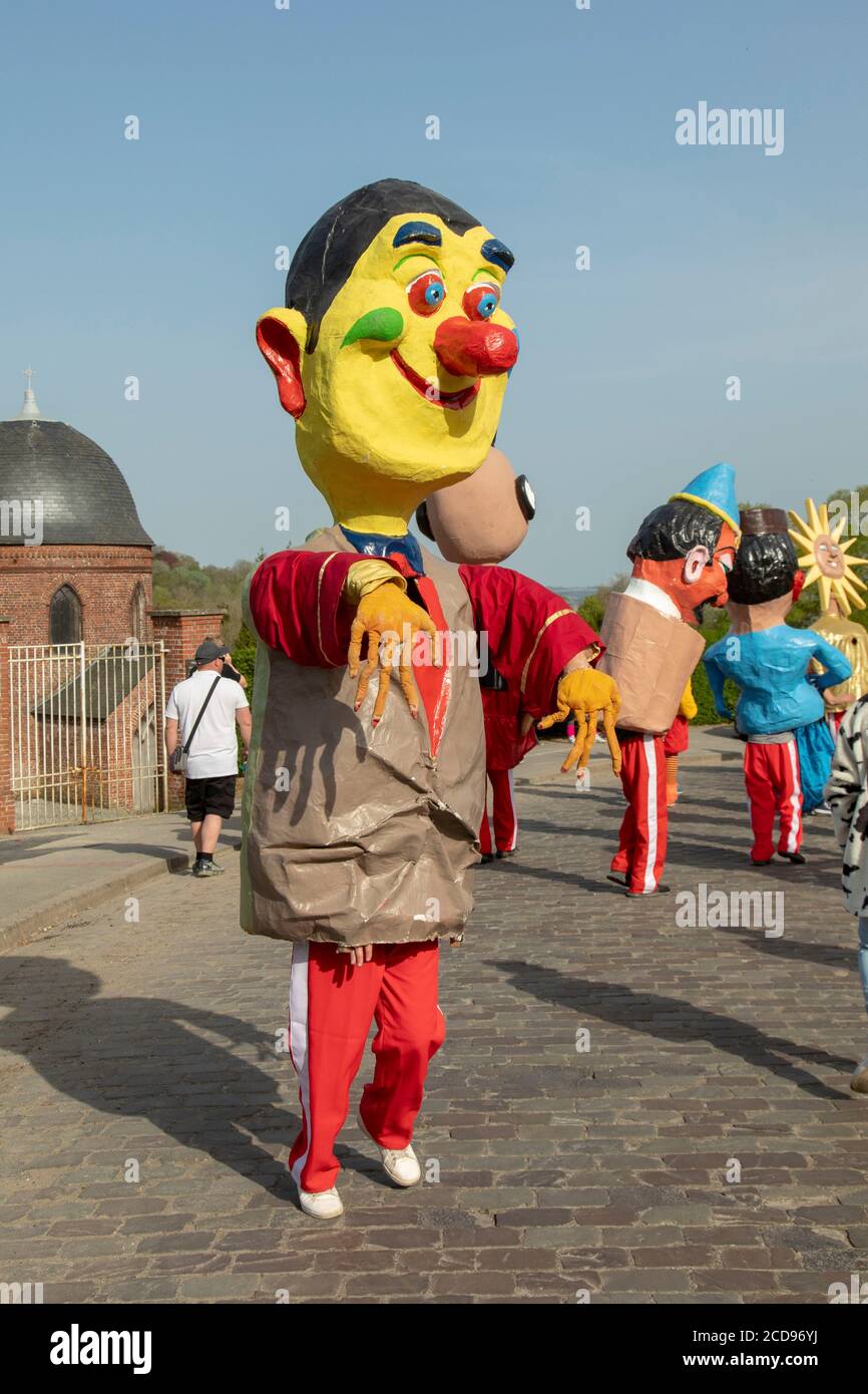 France, Nord, Cassel, spring carnival, head parade and Giant dance ...