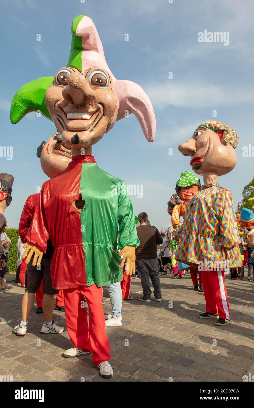 France, Nord, Cassel, spring carnival, head parade and Giant dance ...