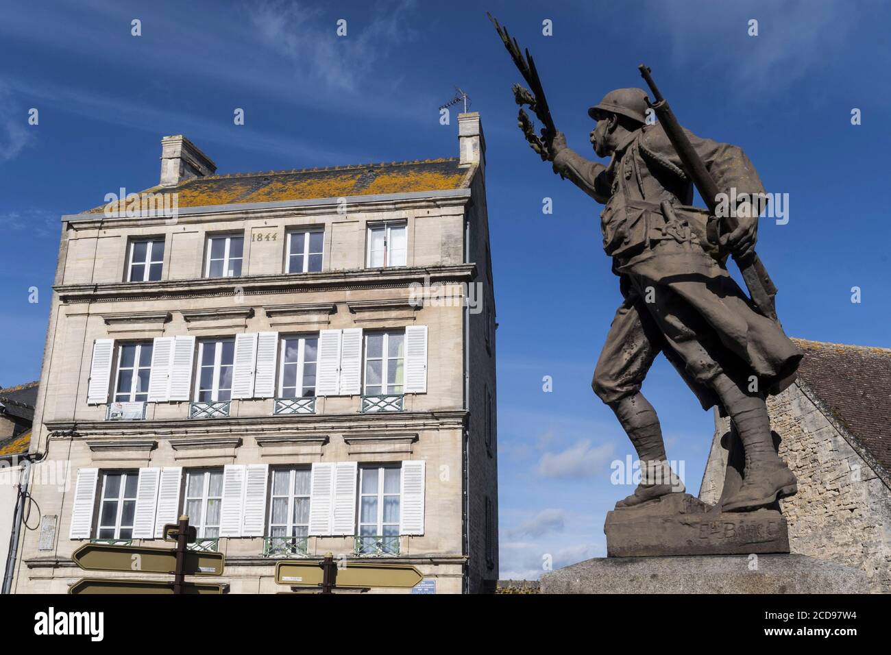France, Calvados, Valley of the Seullez, village of Creully, Monument ...