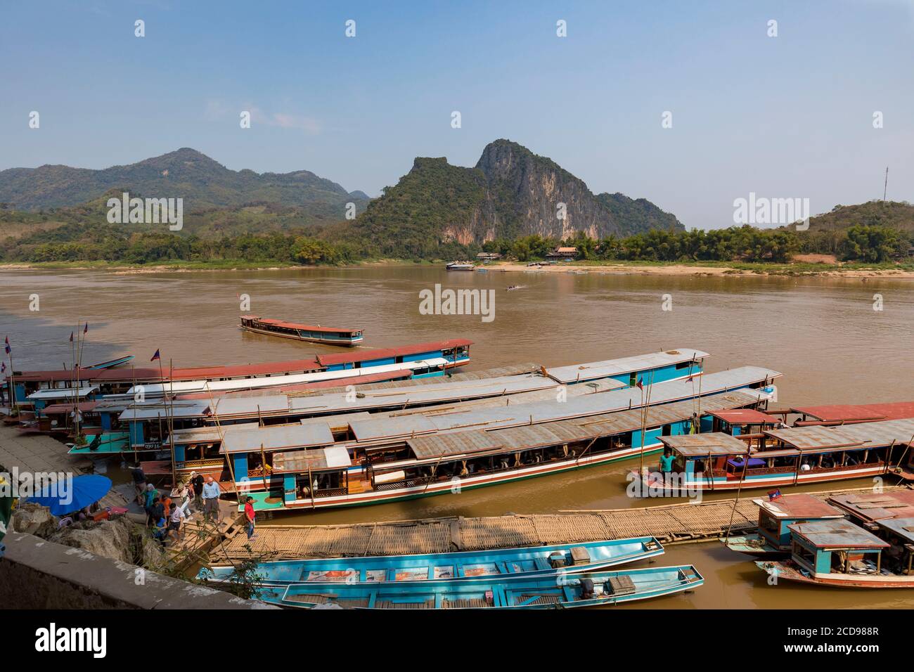 Laos Luang Prabang Province Confluence Mekong River And Nam Ou River