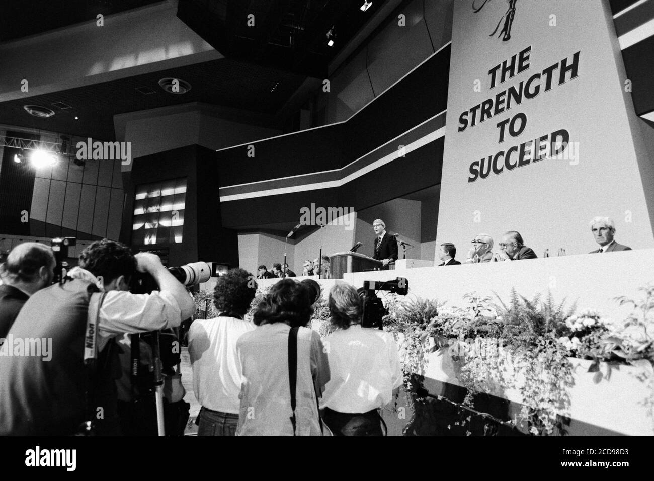 Press photographers working during the speech of John Major ...