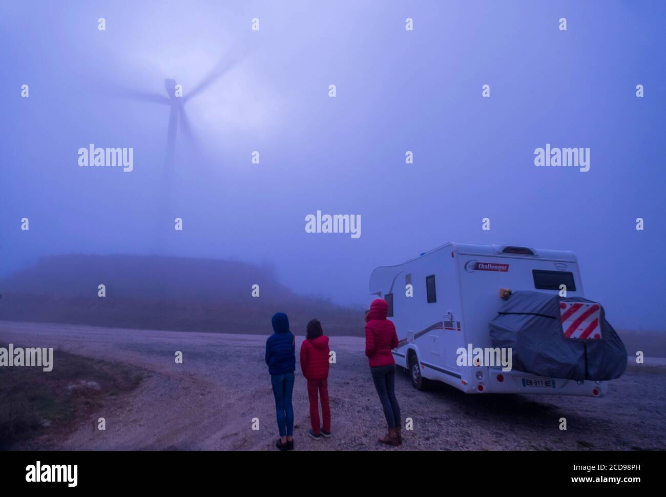 Portugal, Braga, Fafe heath, wind in the mist Stock Photo - Alamy