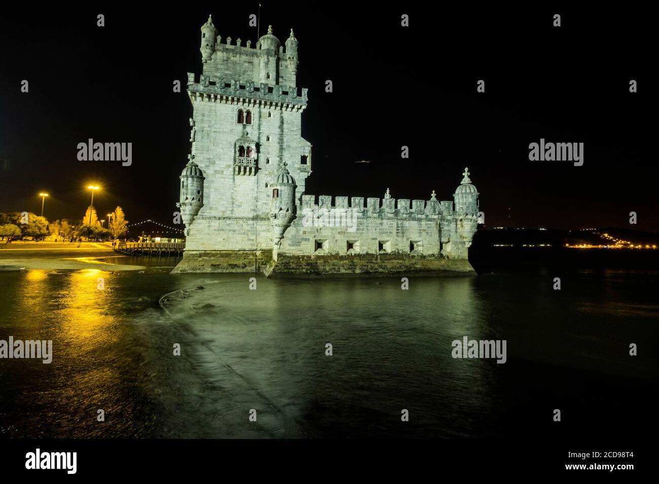 Portugal, Lisbonne, Belem Tower and its bronze model Stock Photo - Alamy