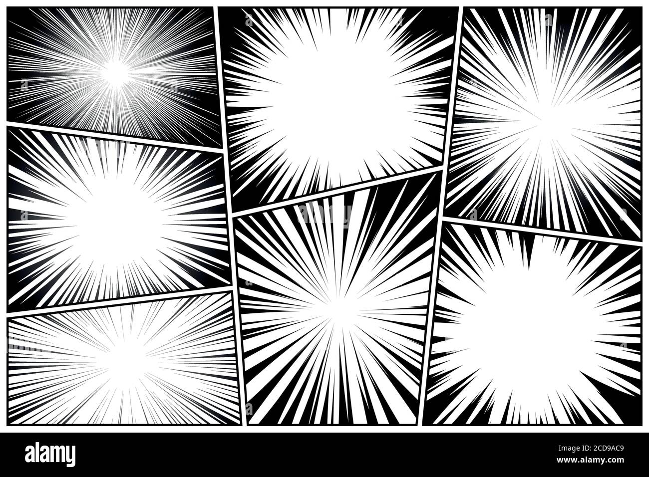Comic book radial lines collection. Comics background with motion ...