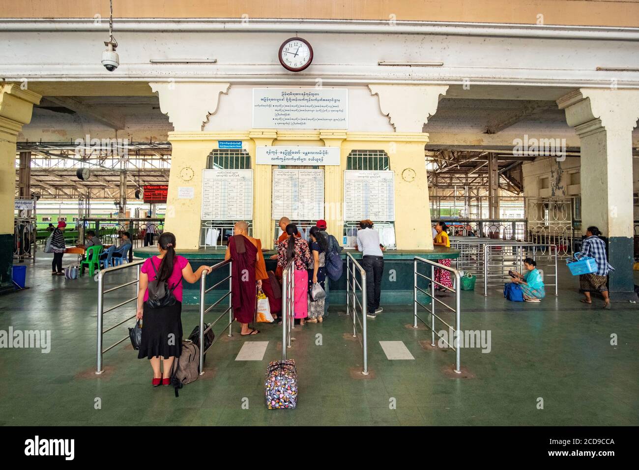 Myanmar (Burma), Yangon, the colonial city, the railway station Stock ...