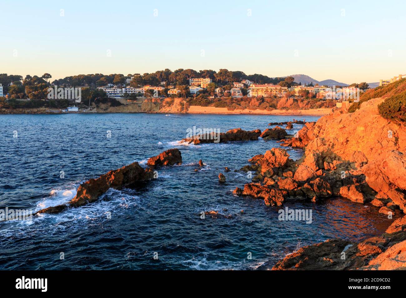 France, Var, Sanary sur Mer, Pointe and bay of Portissol Stock Photo ...