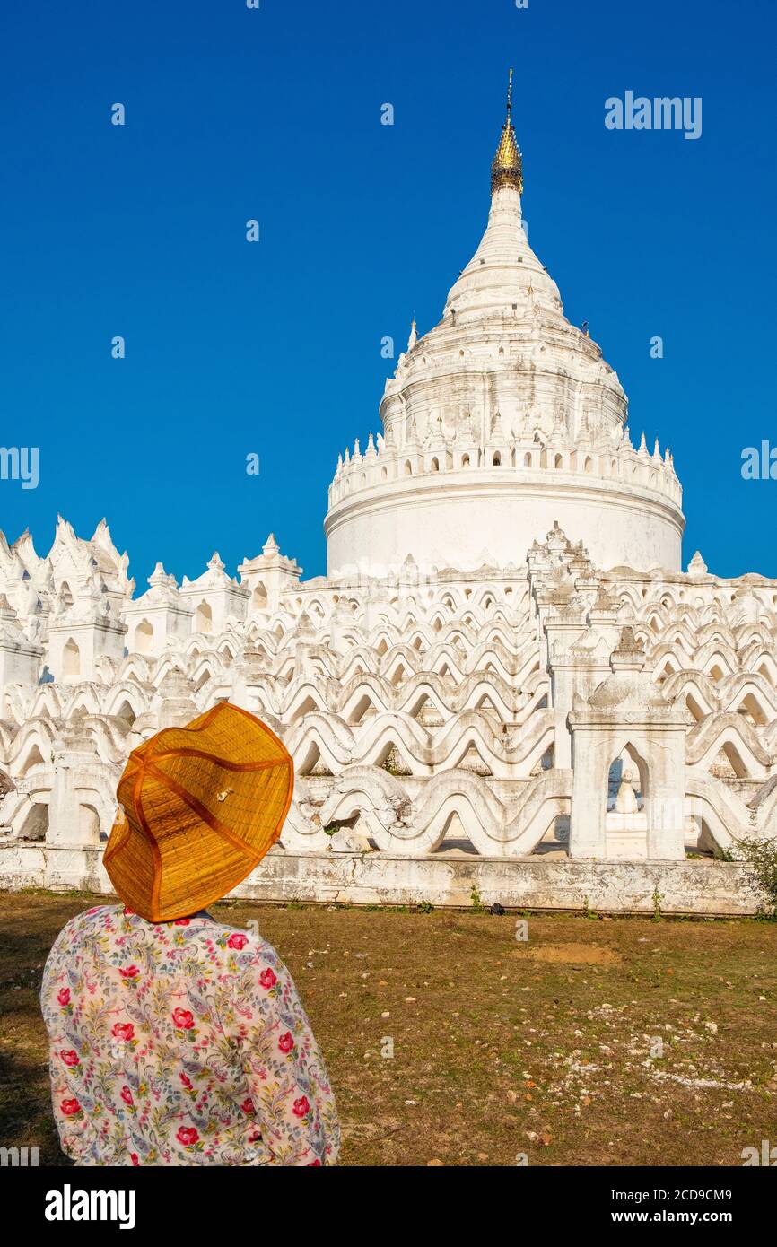 Myanmar (Burma), around Mandalay, Mingun, Hsinbyume Pagoda or Shin ...