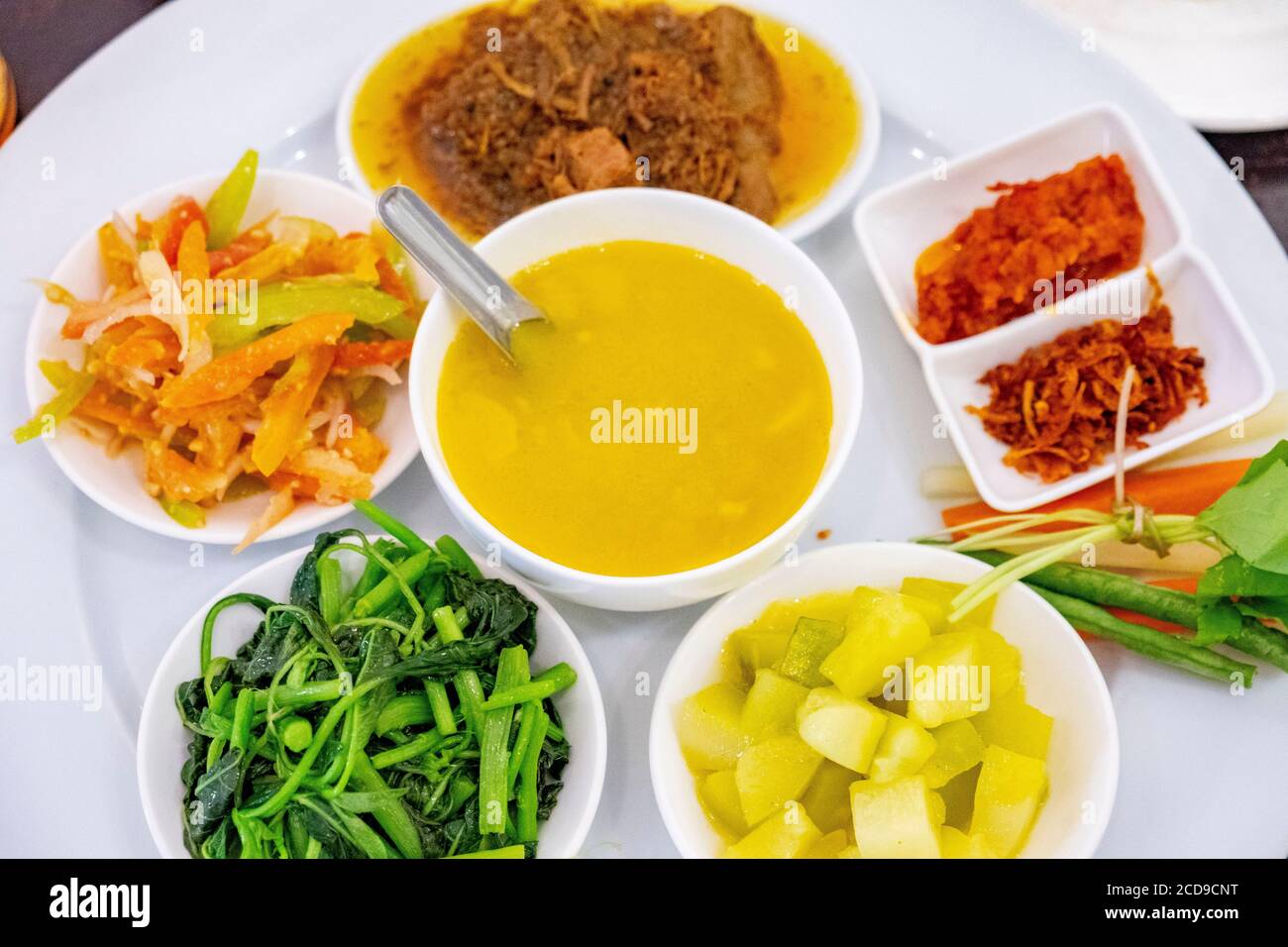 Myanmar (Burma), Yangon, the colonial city, typical dish Stock Photo ...