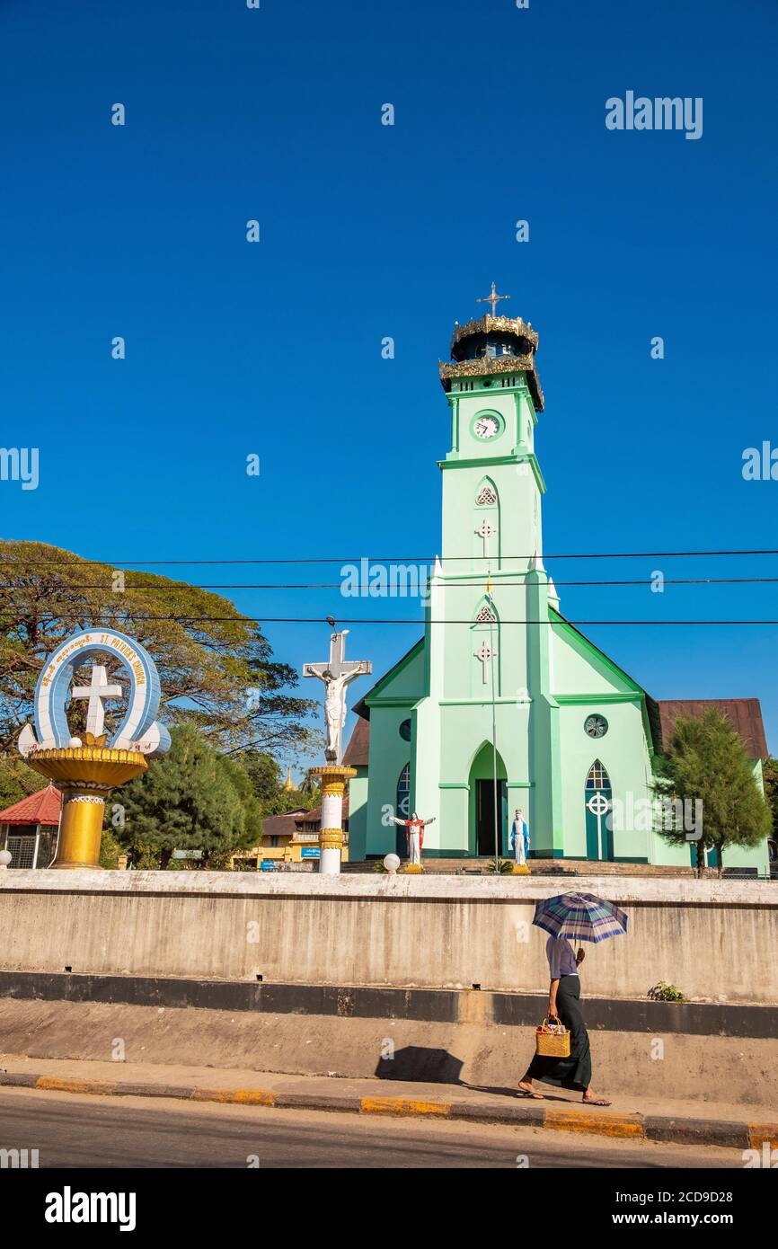 Myanmar (Burma), Mon state, Mawlamyine (Moulmein), Baptist church Stock ...