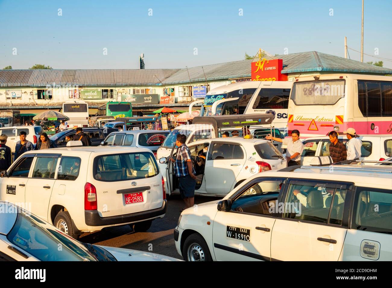 Myanmar (Burma), Yangon, Aung Mingalar bus station Stock Photo - Alamy