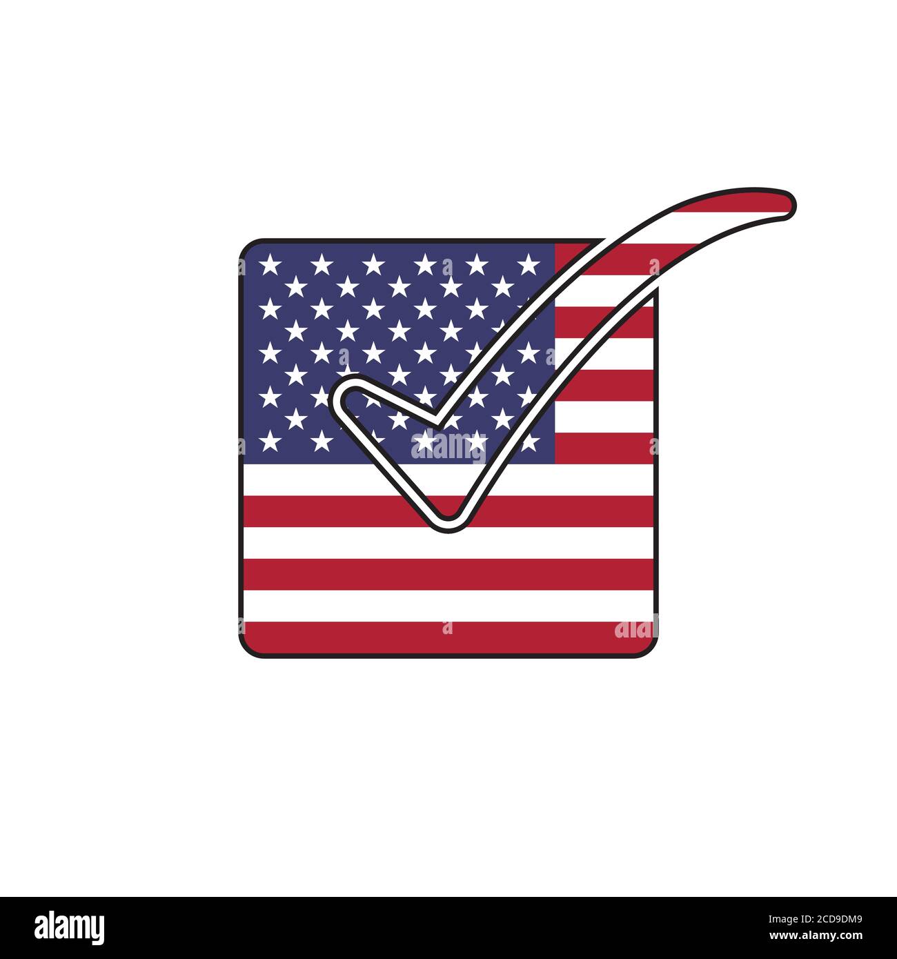 vote checkmark with flag america design vector illustration Stock ...