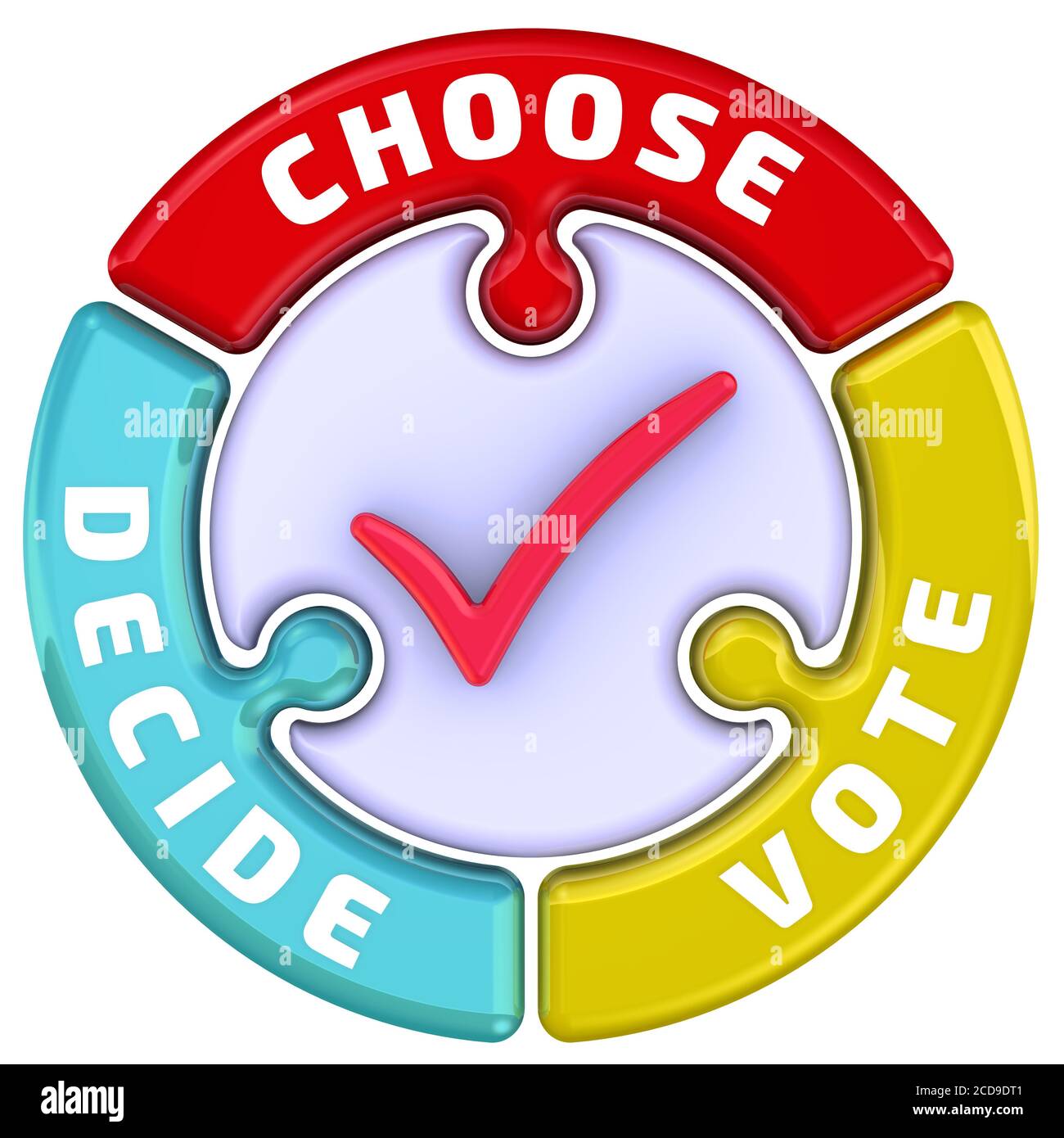 Choose, decide, vote. The words CHOOSE, DECIDE, VOTE are in the shape ...