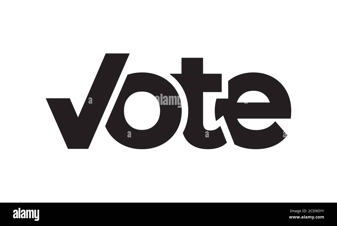 text vote with letter V shape checkmark design vector illustration ...