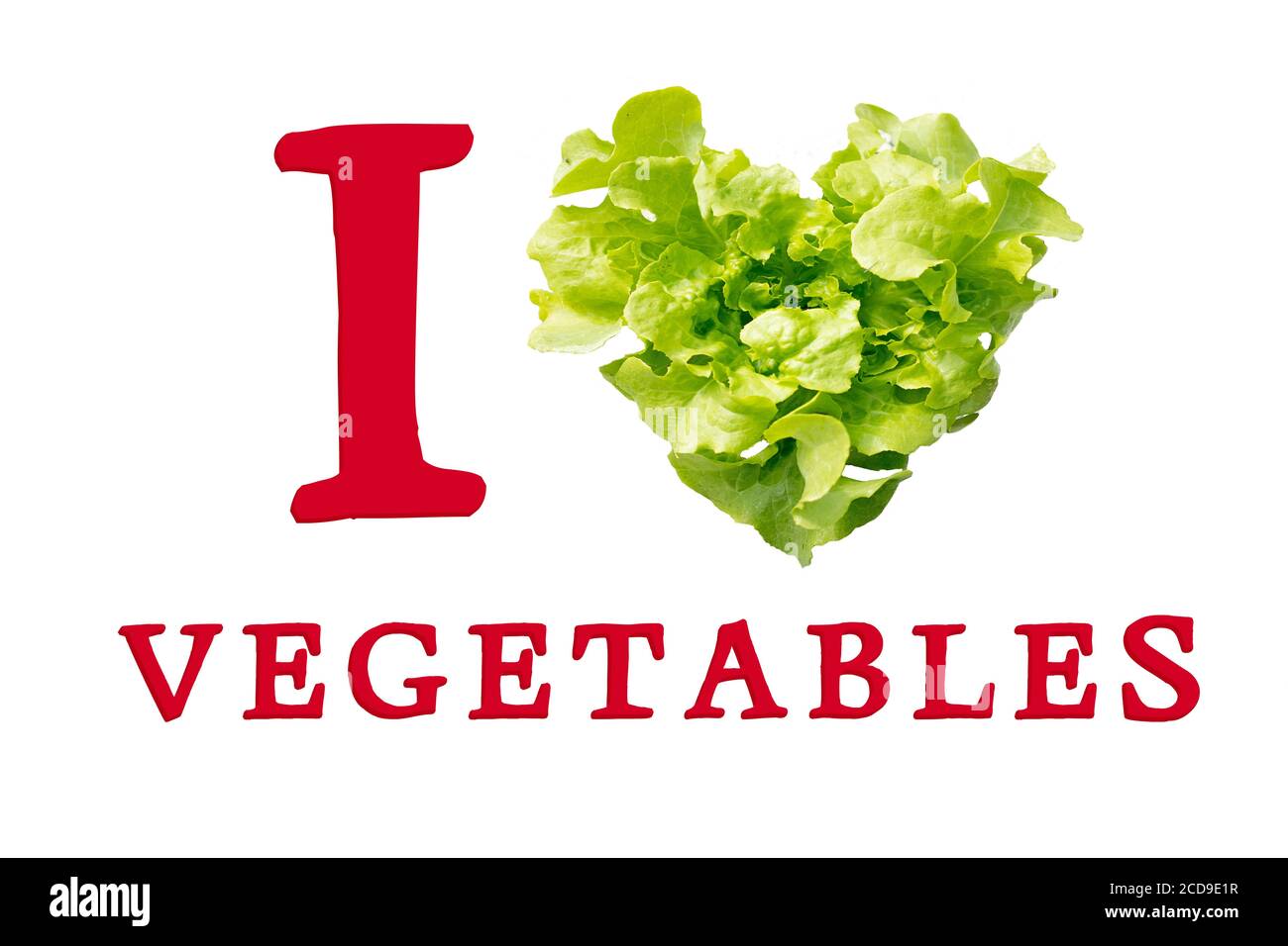 I love vegetables. Heart symbol. Vegetables diet concept. Food ...