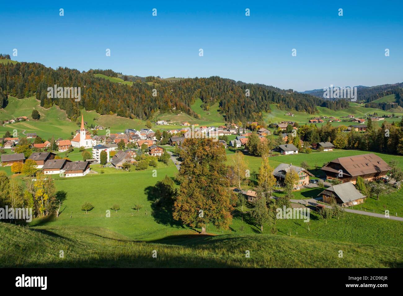 Switzerland, Canton of Bern, Emme Valley, Emmental, general view of the ...