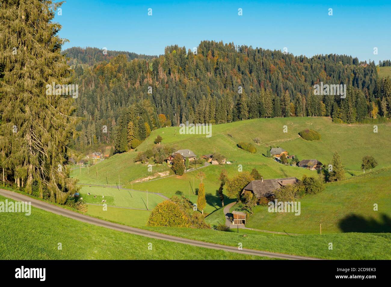 Switzerland, Canton of Bern, Emme Valley, Emmental, traditional wooden ...