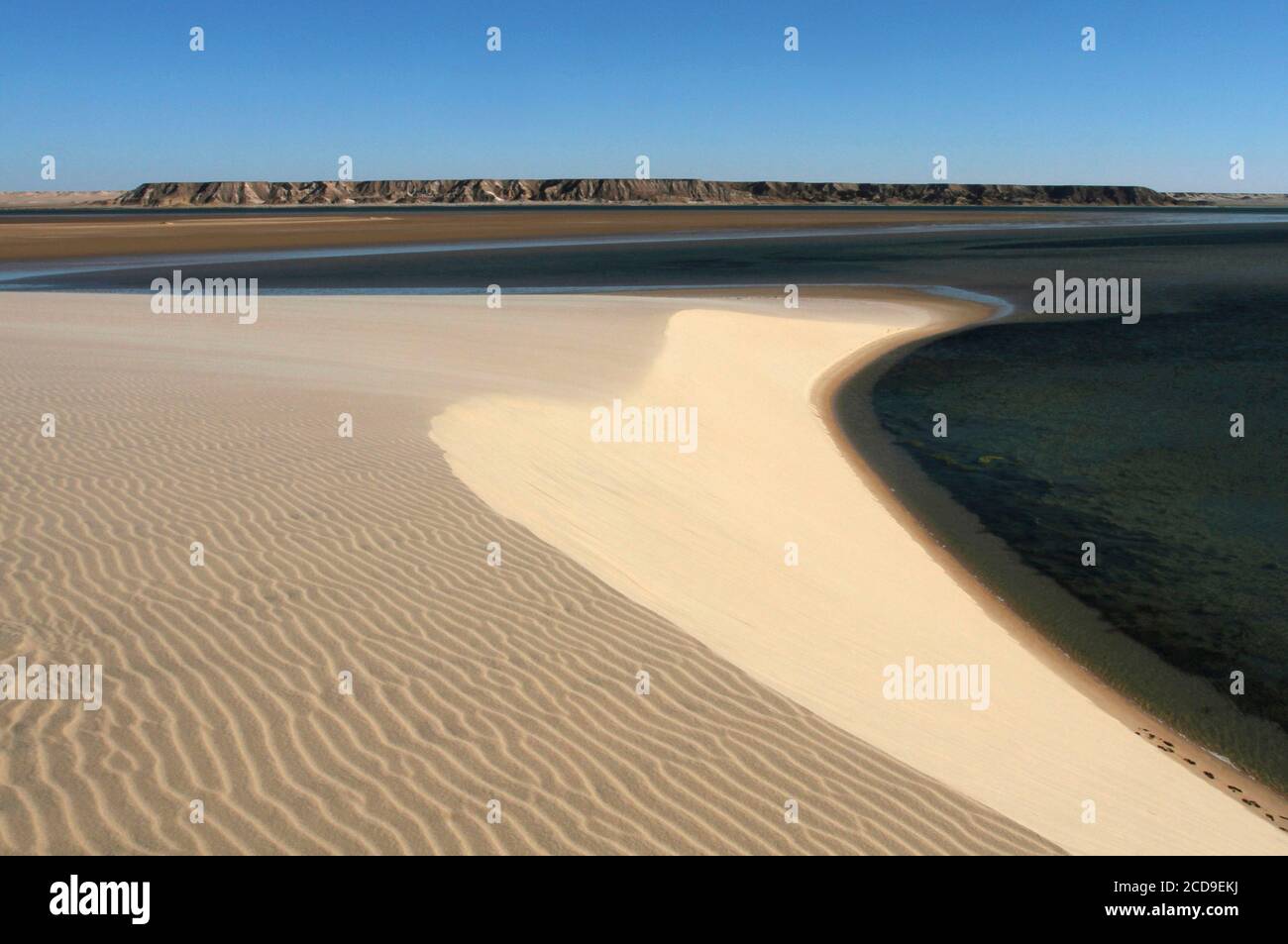 Morocco, Western Sahara, Dakhla, site of the white dune standing ...