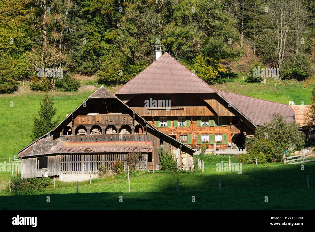 Switzerland, Canton of Bern, Emme Valley, Emmental, traditional wooden ...