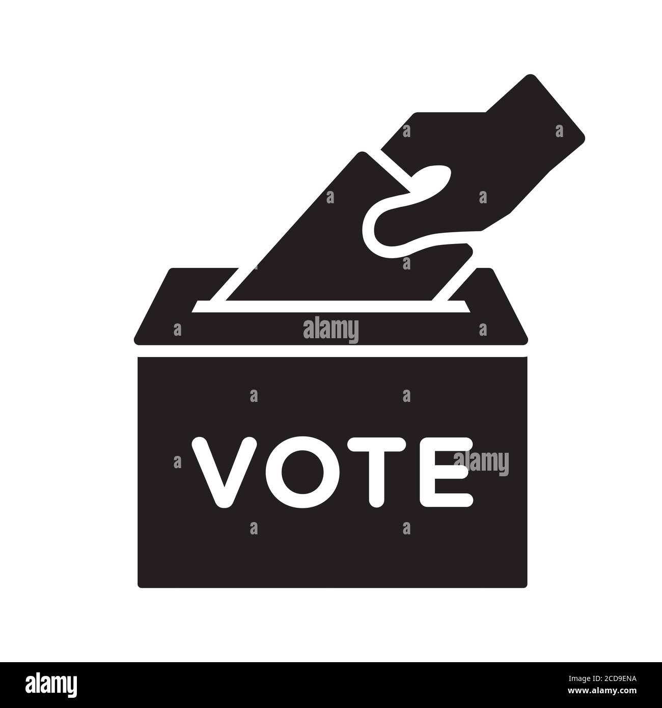 Voter hand box white background Stock Vector Images - Alamy