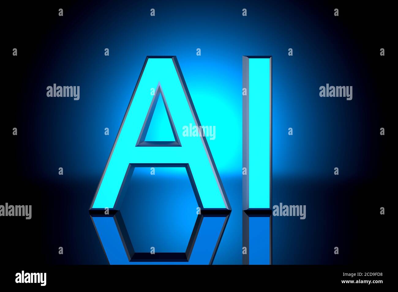 3D illustration of the letters AI standing for Artificial Intelligence ...
