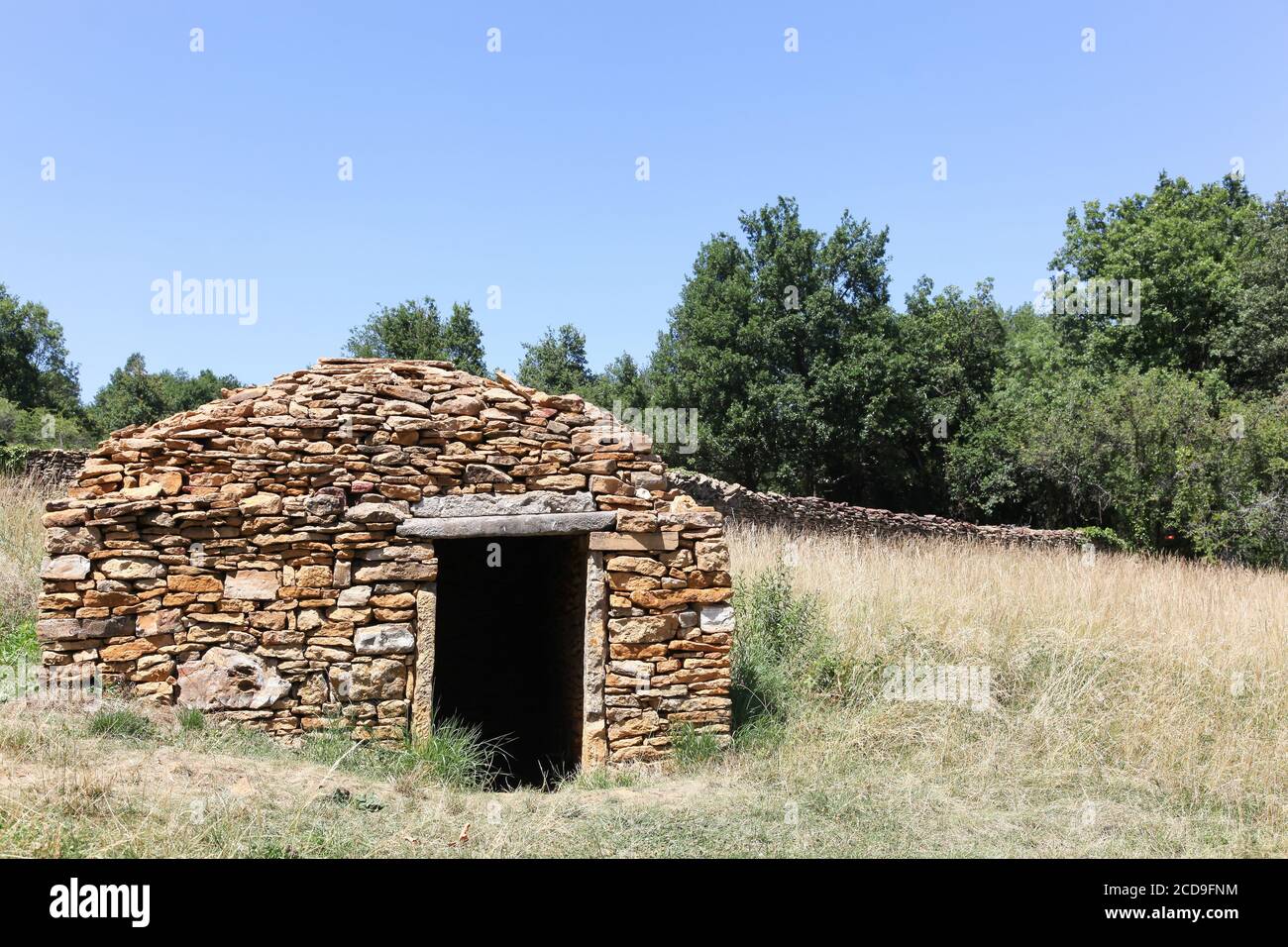 Old and typical stone hut called caborne in french language in Saint ...