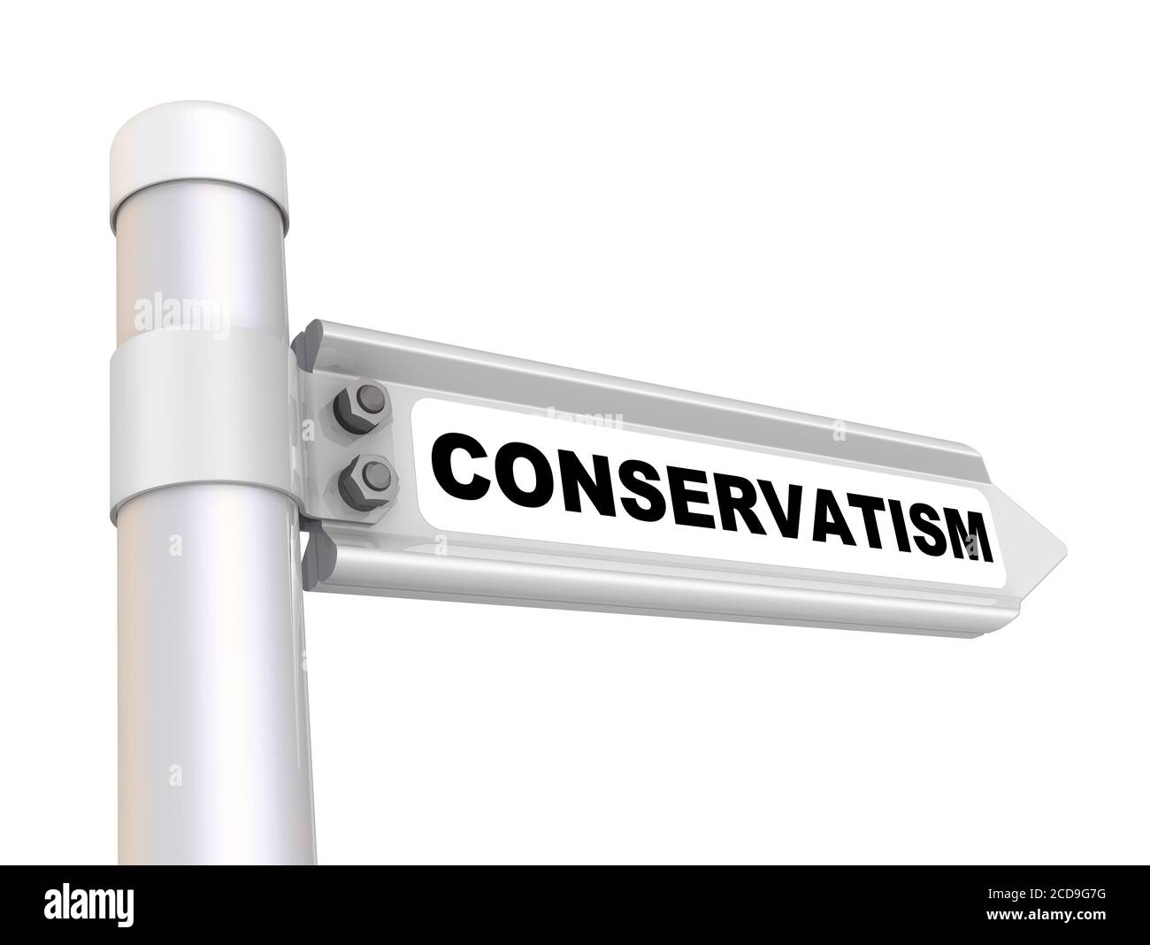 Conservatism. The way mark. Road sign with black word CONSERVATISM ...
