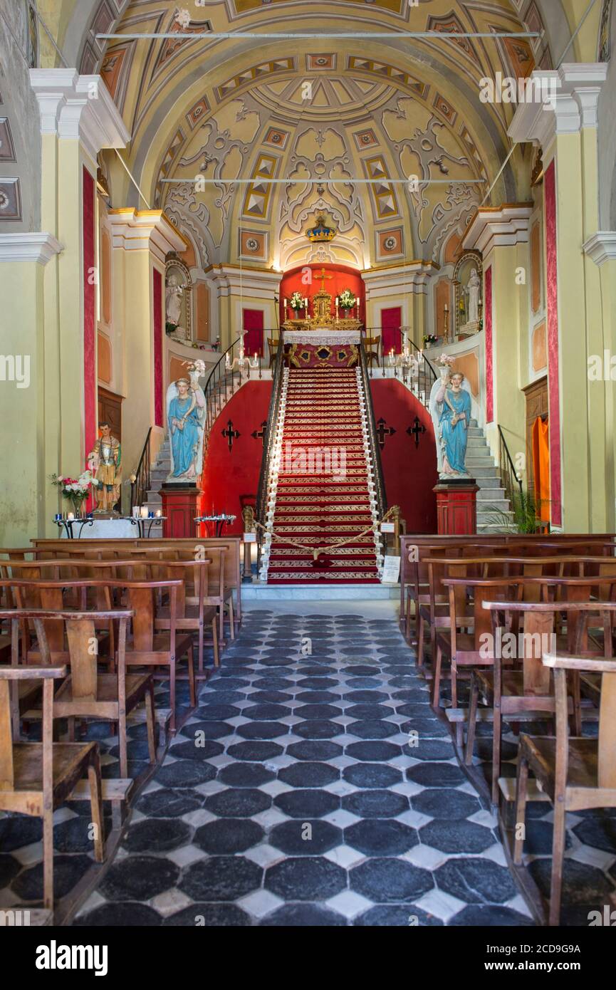 France, Haute Corse, Bastia, above the city, the chapel of Scalla Santa ...