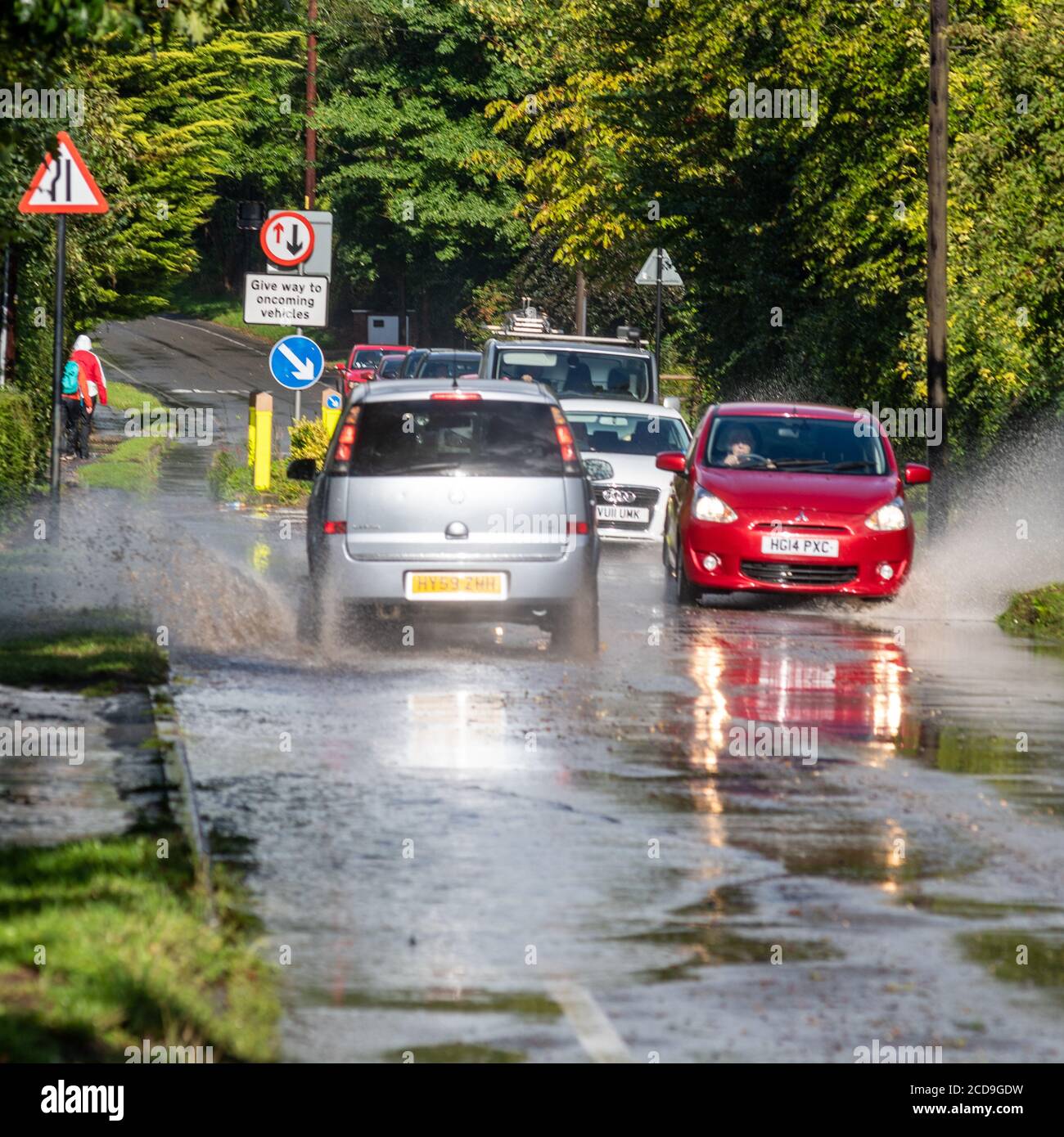 Weather: Heavy rain from thunderstorm. Traffic slowing down for ...