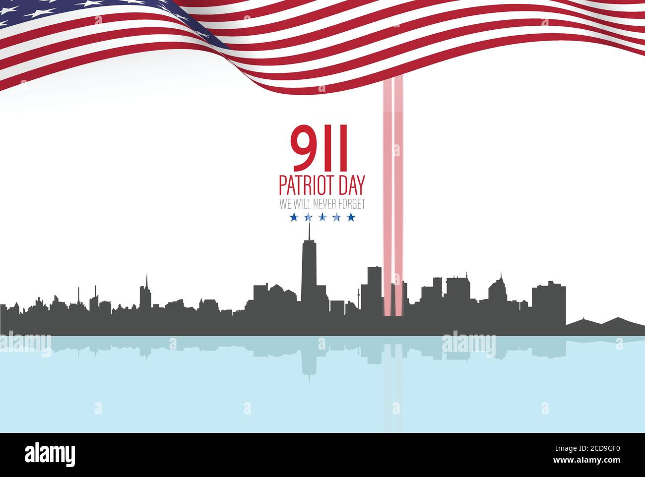 New York City Skyline with Twin Towers. 09.11.2001 American Patriot Day ...