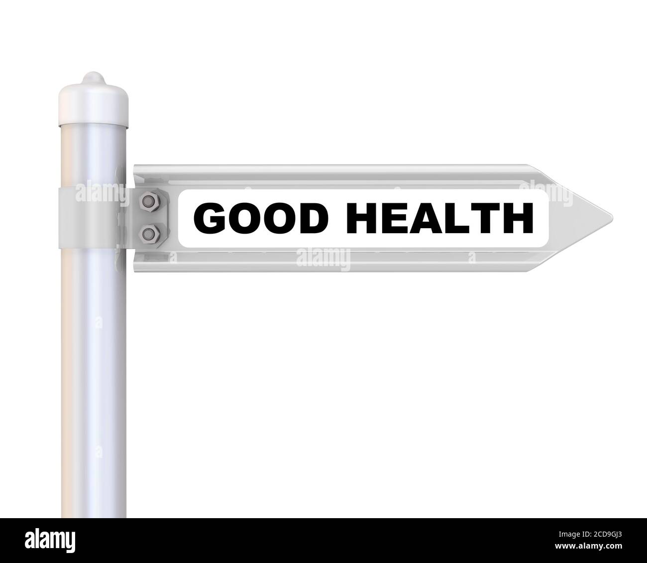 Good health. The way mark. Road sign with black text GOOD HEALTH ...