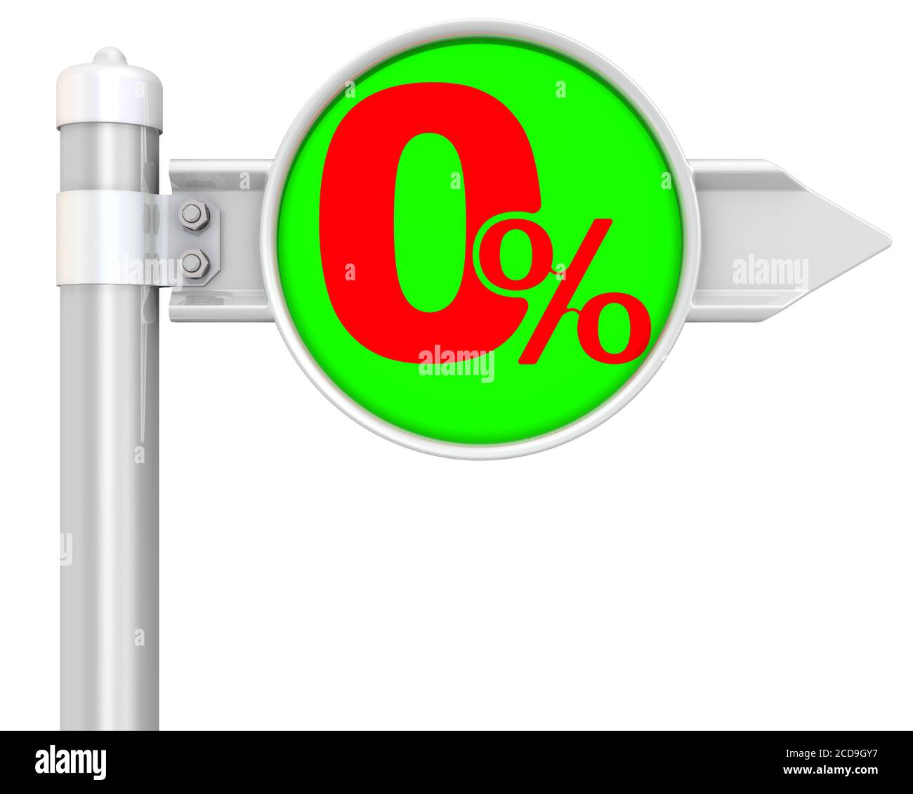 Zero percentages. The way mark. Road sign with red ZERO PERCENTAGES ...