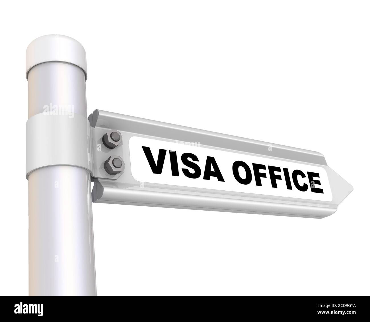Visa office. The road sign. Road sign with black text VISA OFFICE ...