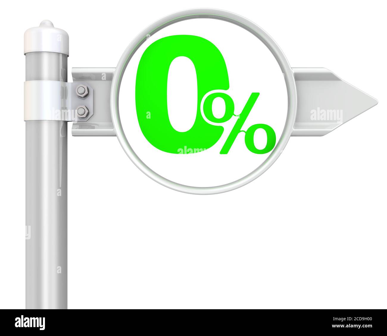Zero percentages. The way mark. Road sign with green ZERO PERCENTAGES ...