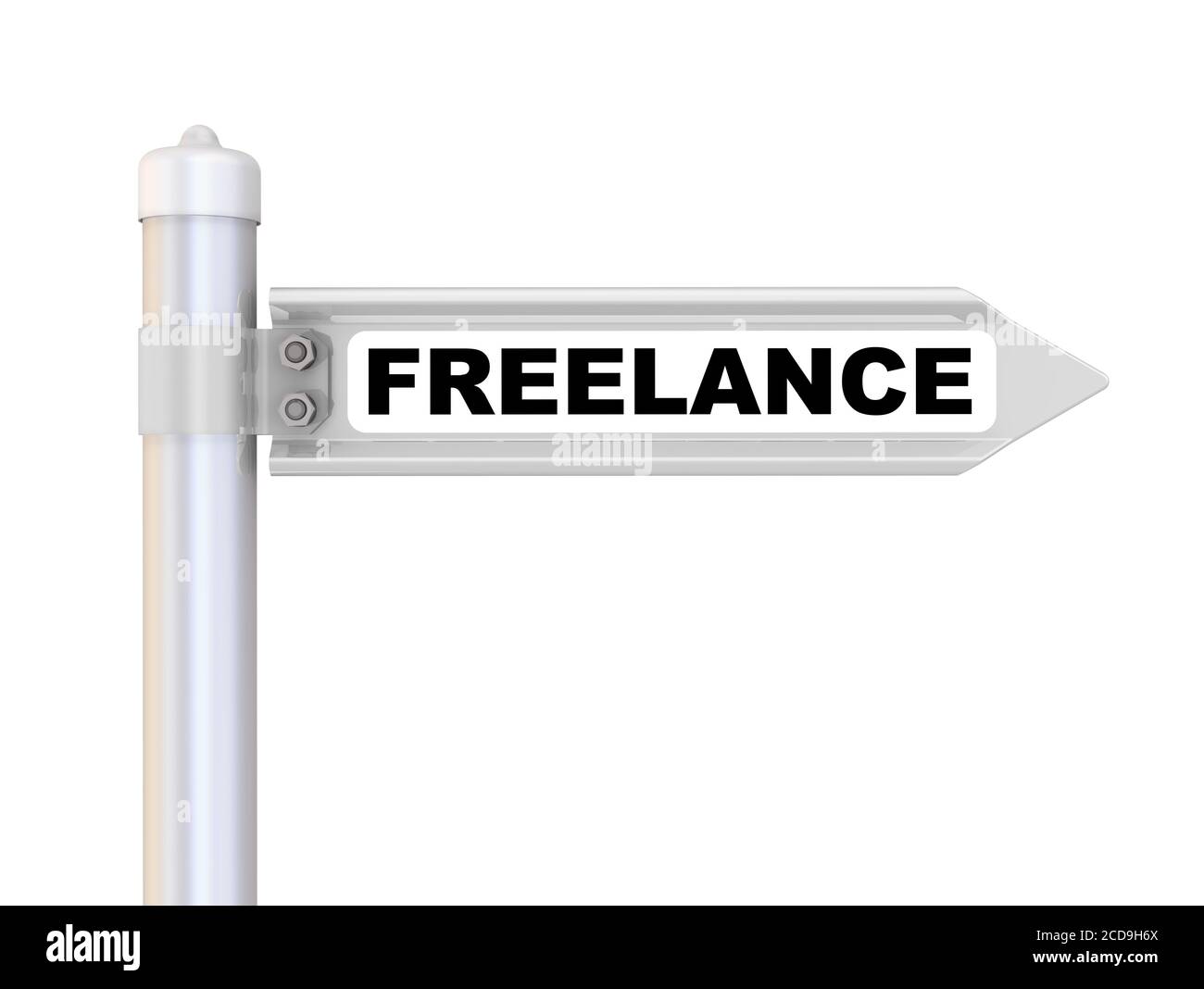 Freelance. The way mark. Road sign with black words FREELANCE. Isolated ...