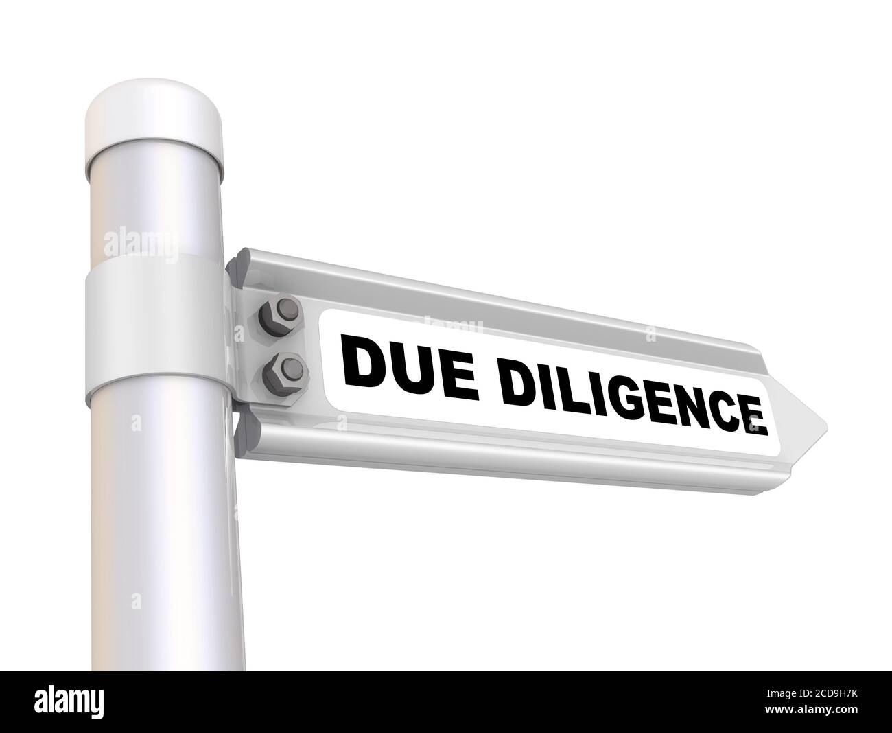Due diligence. The way mark. Road sign with black text DUE DILIGENCE ...