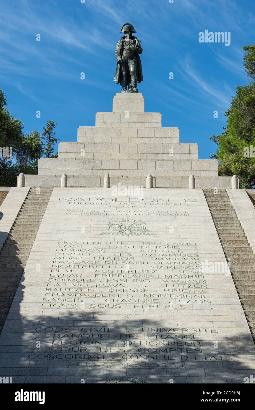 France, Corse du Sud, Ajaccio, Napoleon Bonaparte's memorial at the top ...