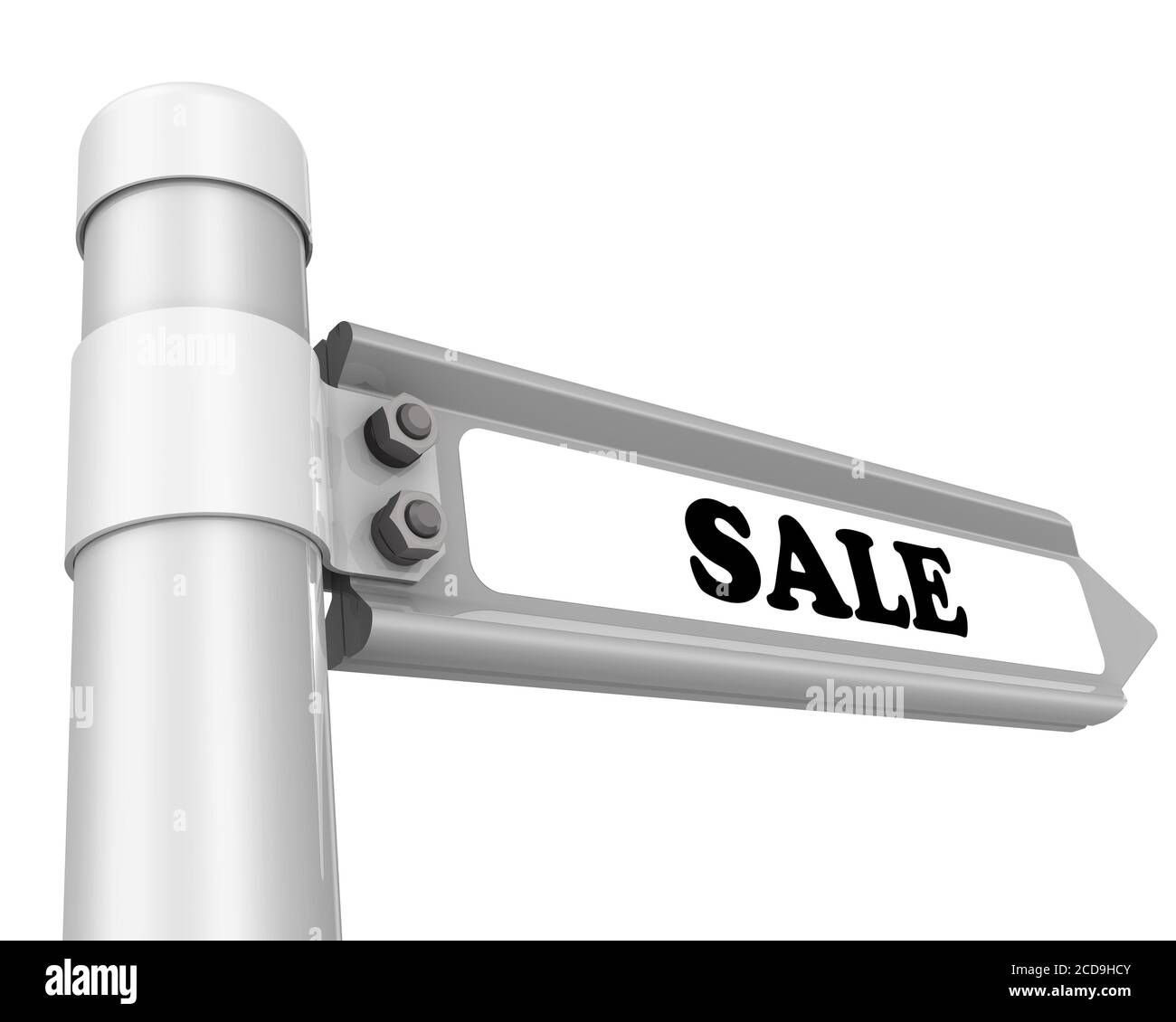 Way mark labeled with the word SALE. Road sign with black word SALE ...