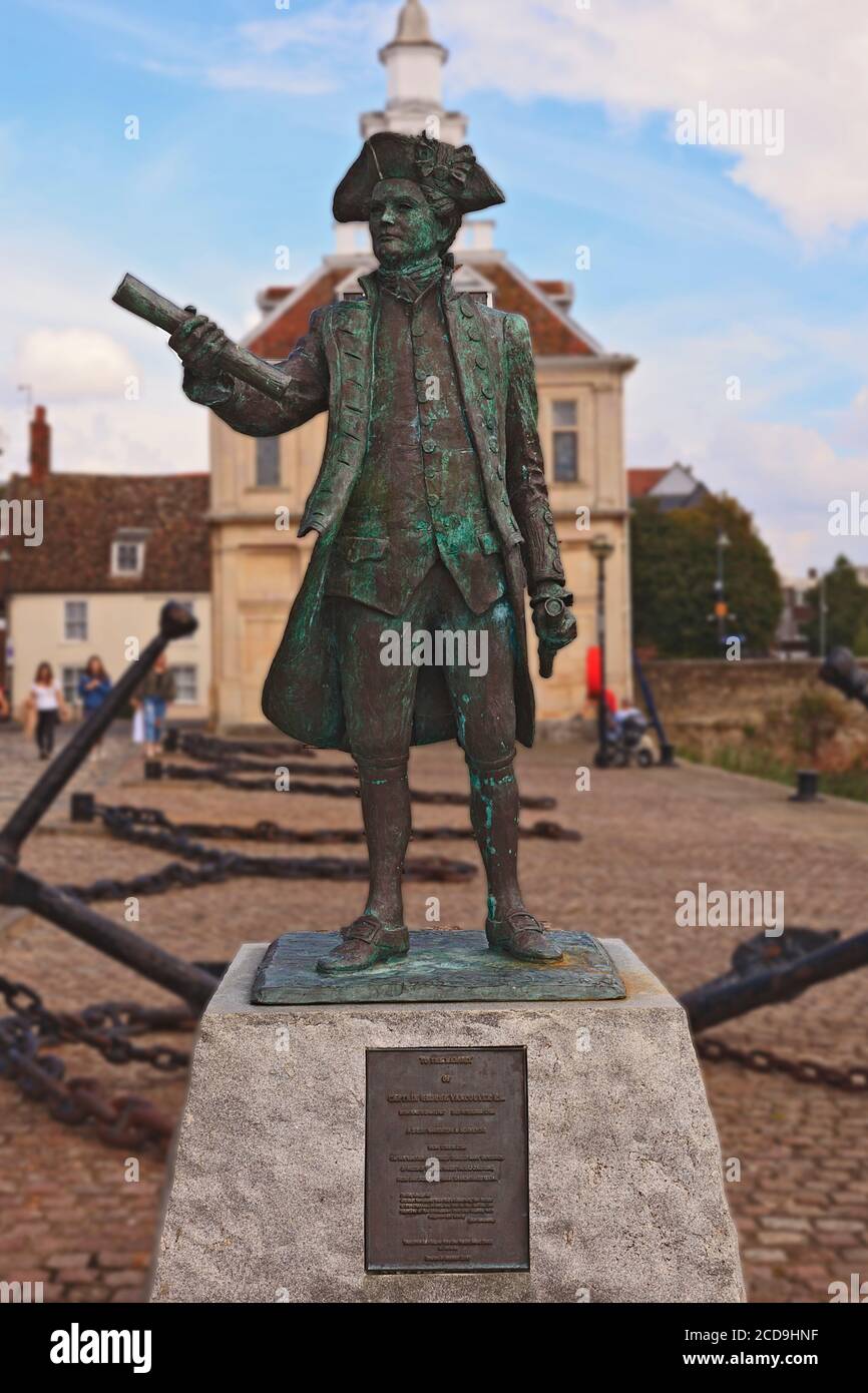 Captain George Vancouver Statue on Purfleet Quay in Kings Lynn on the ...