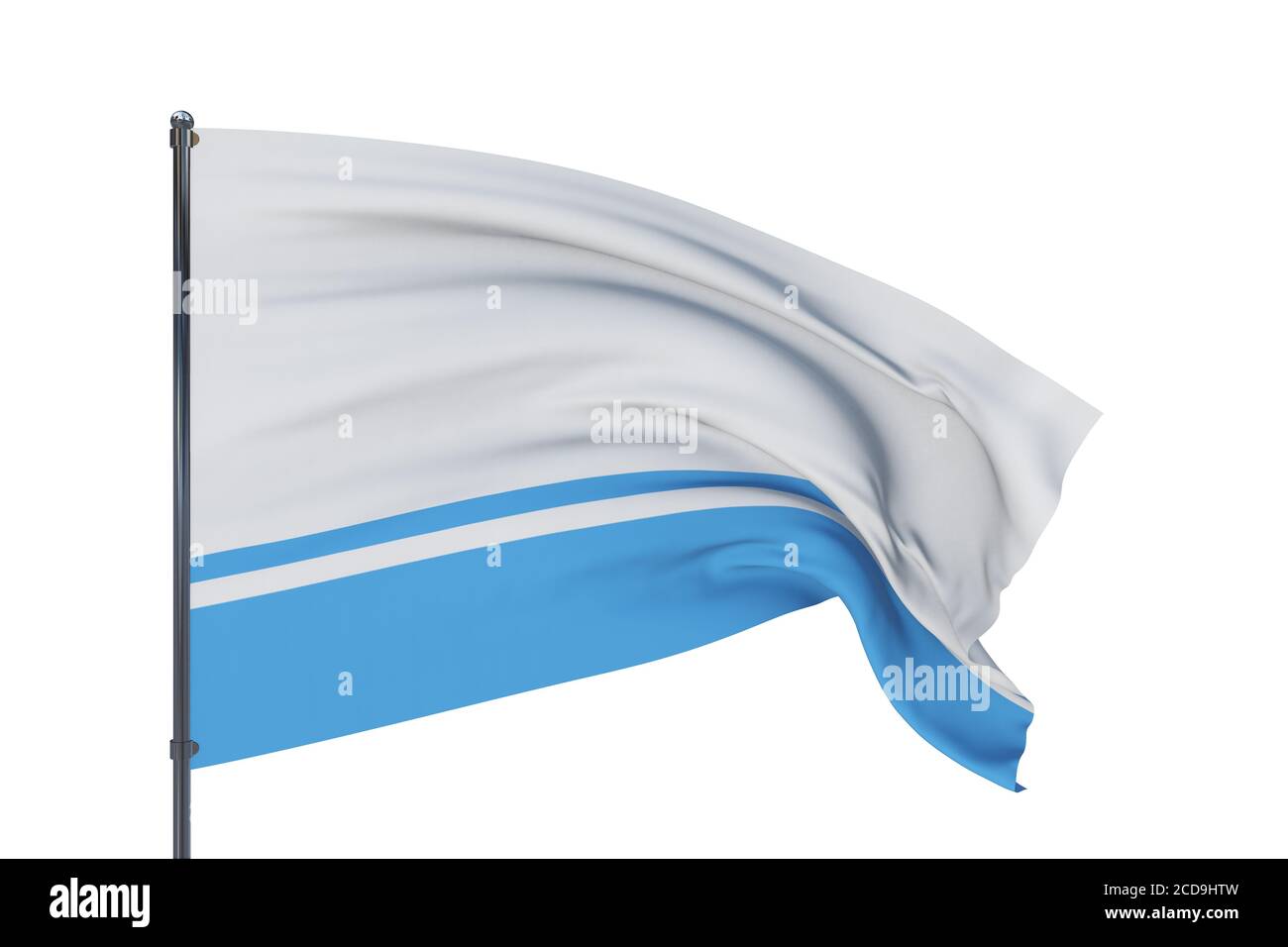 The flag of the Altai Republic. 3D illustration isolated on white ...