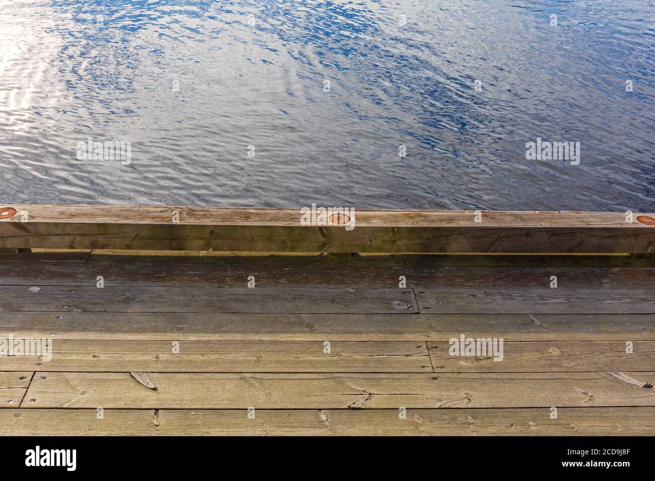 Wooden Decking Patio Terrace at Water Edge Stock Photo - Alamy